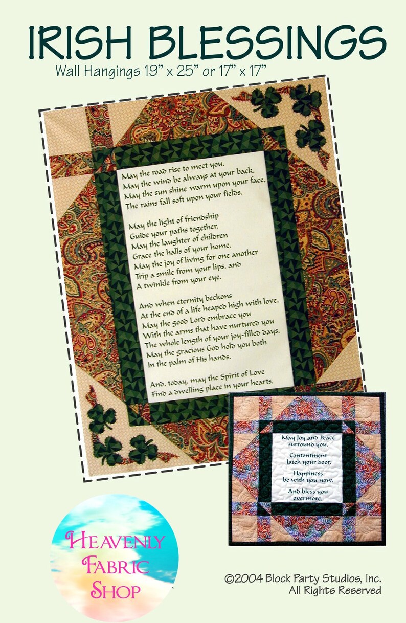Irish Blessings Quilt Pattern & Fabric Panel Kit - Etsy