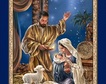 NATIVITY TRAVELERS by Liz Goodrick-dillon for Timeless Treasures Cotton ...