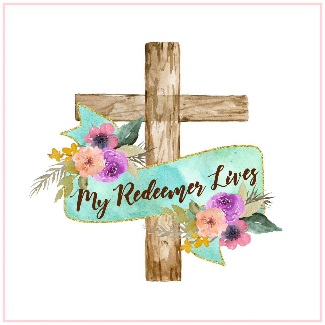 My Redeemer Lives 6 Inch Square Fabric Art Panel | Etsy