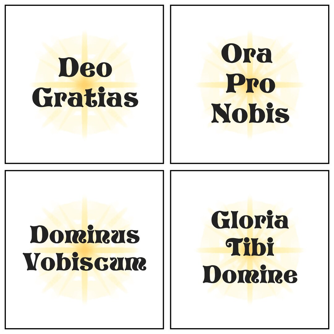 4 Pc Latin Faith Verses Deo Gratias Dominus Vobiscum Ora Pro Nobis ...