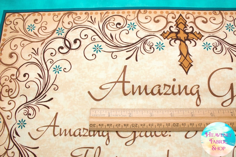 Amazing Grace Hymn Cotton Fabric Panel - Etsy