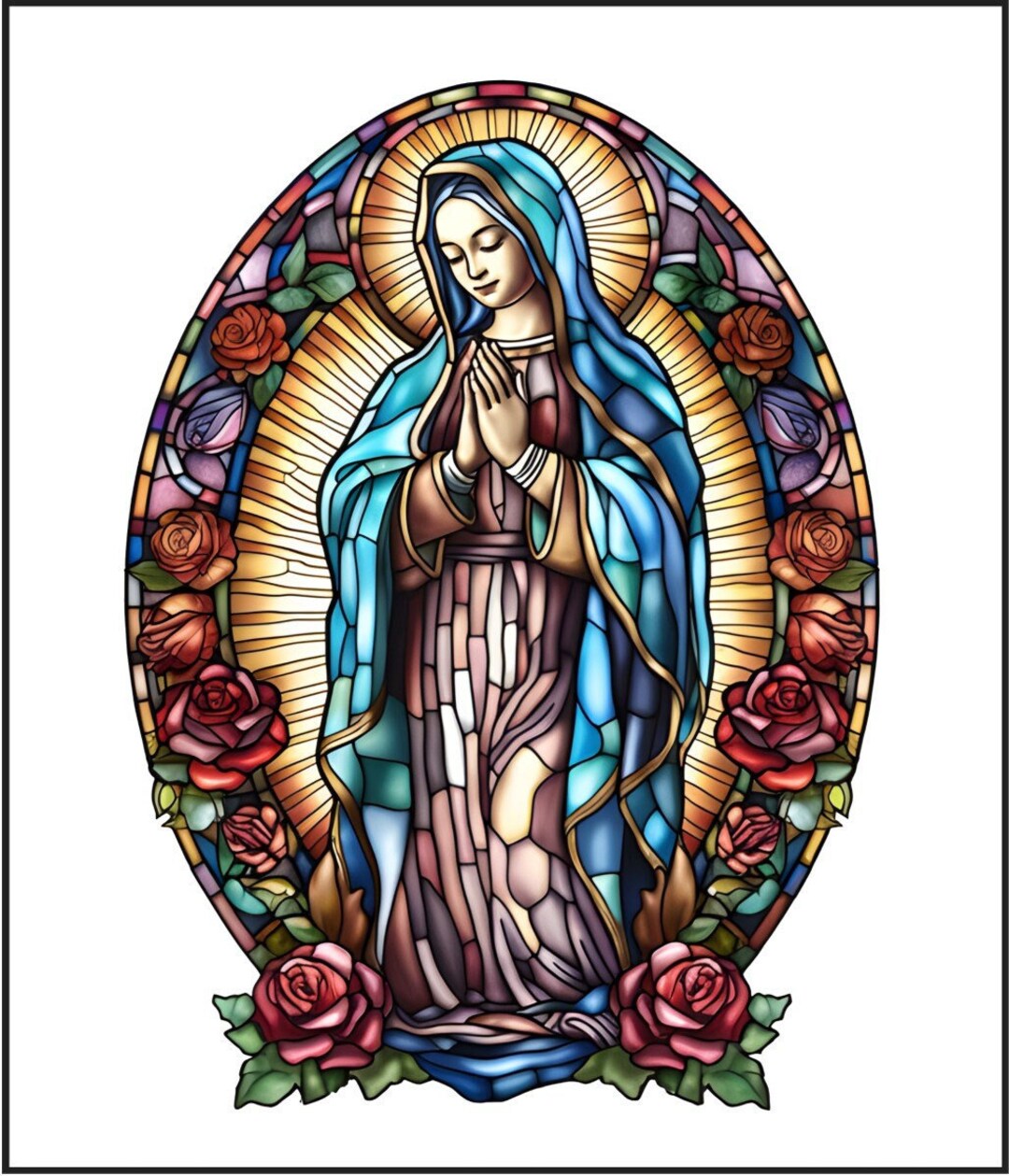 Virgin Mary Stained Glass Cotton Fat Quarter Panel - Etsy