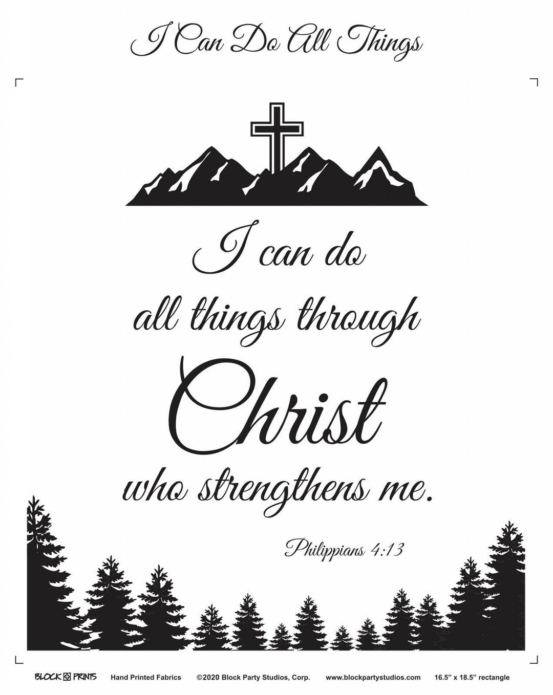 I Can Do All Things Through Christ Philippians 4:13 Fabric Panel - Etsy