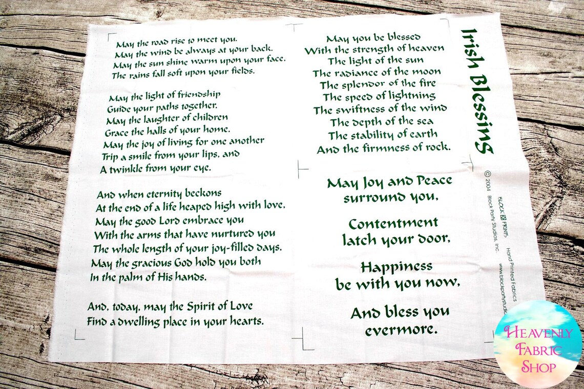 Irish Blessings Quilt Pattern & Fabric Panel Kit - Etsy