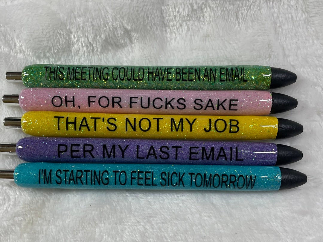Funny Quotes Ink Gel Glitter Pens Set - Etsy Canada