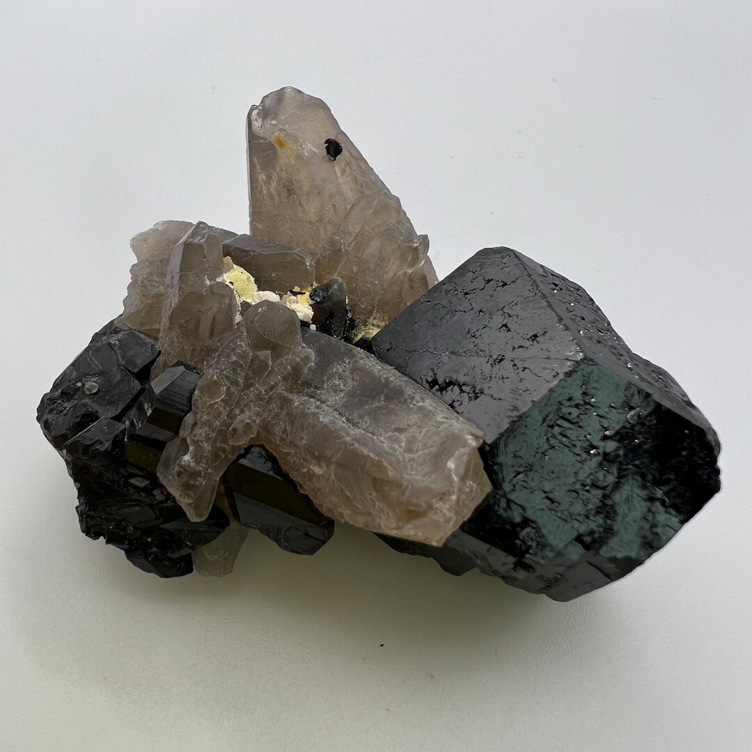 Black Tourmaline Crystal With Smoky Quartz From Erongo Mountain, Erongo ...