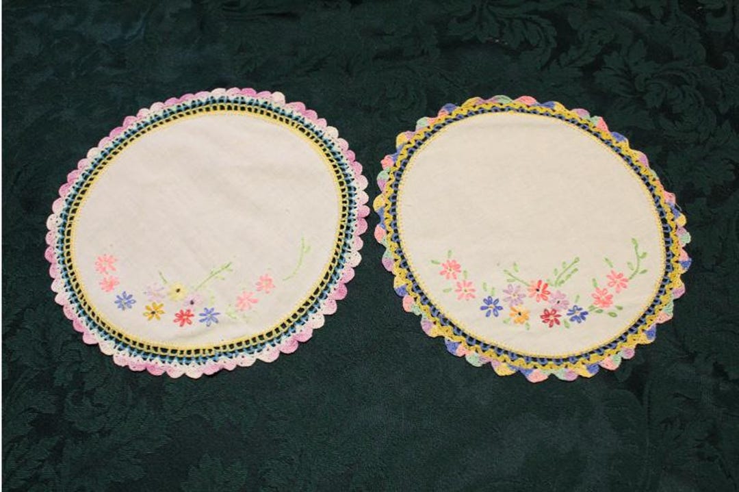 Hand Embroidered Vintage Doily Collection - Etsy