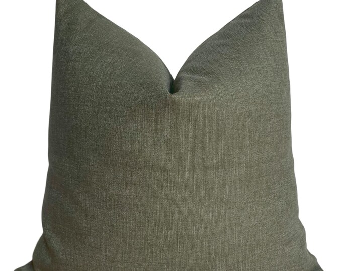 Solid Olive Green Linen Blend Throw Pillow Cover, Cover Only - Etsy