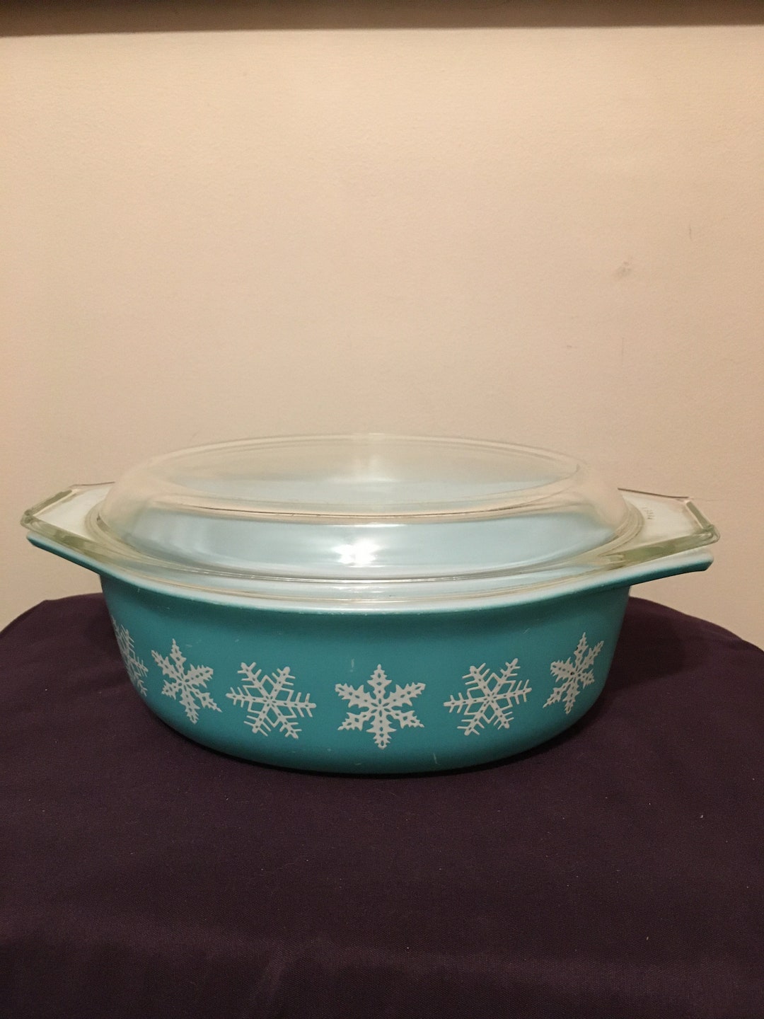 Vintage Pyrex Casserole Dish Pyrex Turquoise Snow Flake - Etsy