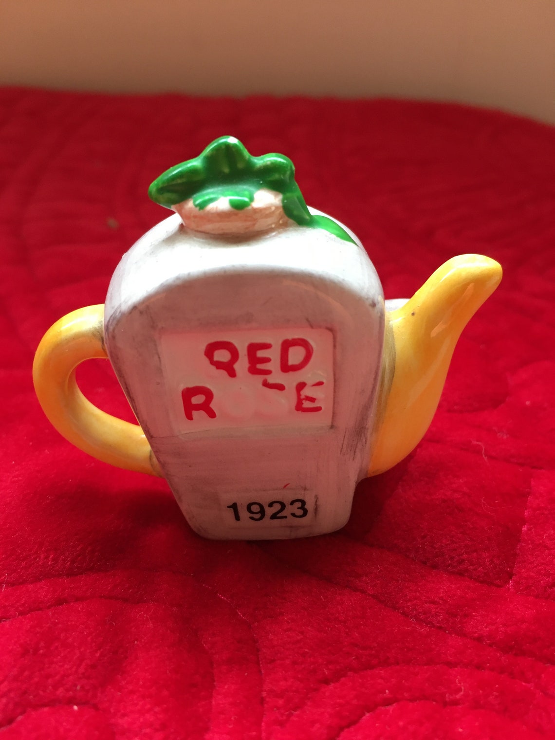 Mini Tea Pot Red Rose Tea Pot Miniatures Vintage Tea Pot - Etsy