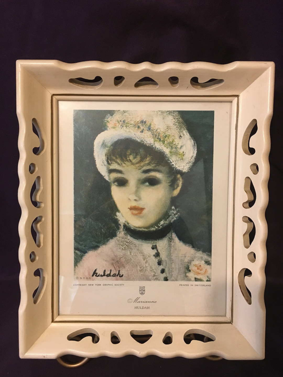 Vintage Swiss Frames Lithograph Huldah Lithographs Painted Prints NYGS ...