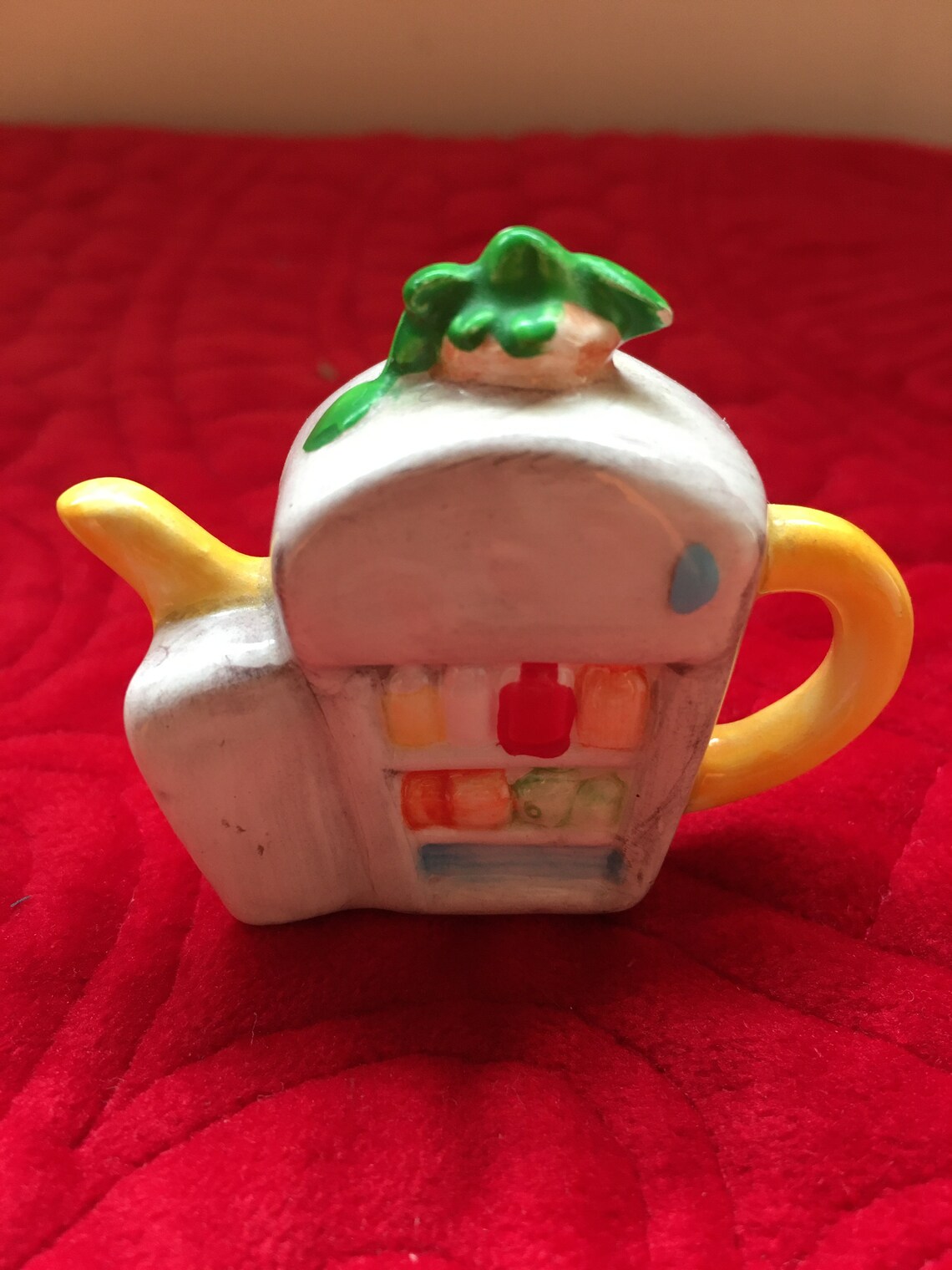 Mini Tea Pot Red Rose Tea Pot Miniatures Vintage Tea Pot - Etsy