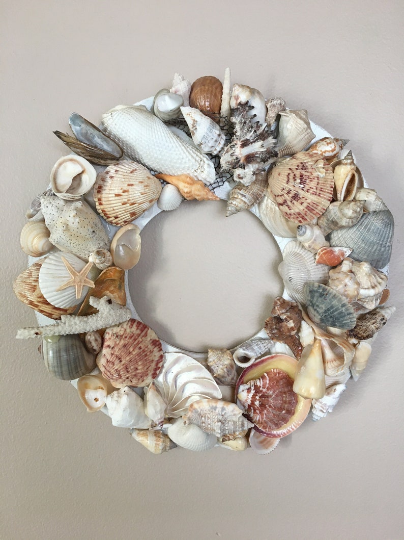 Sea Shell Wreath Nautical Handmade One of a Kind Handcrafted Wreath ...