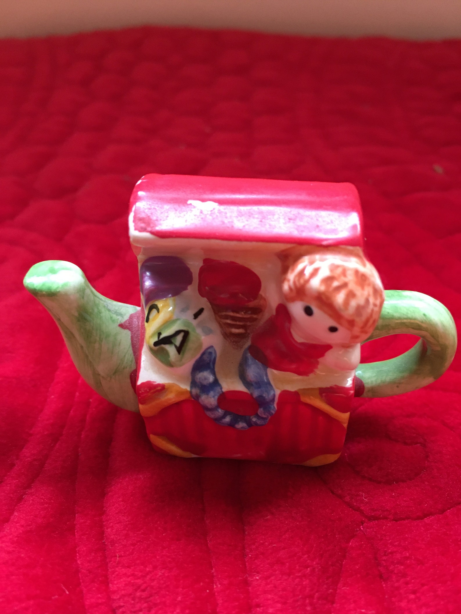 Mini Tea Pot Red Rose Tea Pot Miniatures Vintage Tea Pot - Etsy