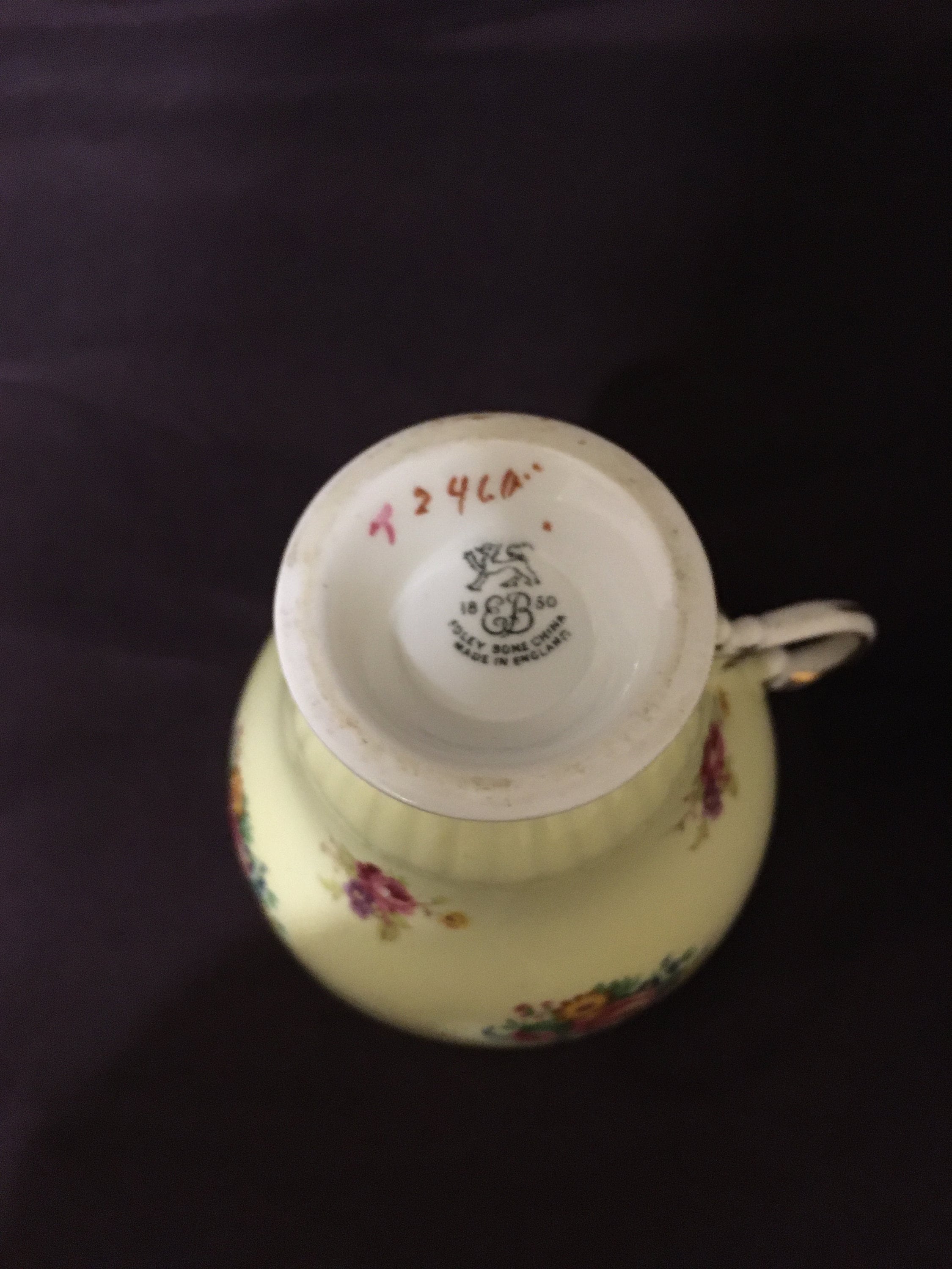 Foley Bone China Tea Cup and Saucer Vintage Foley China Stamped EB 1850 ...