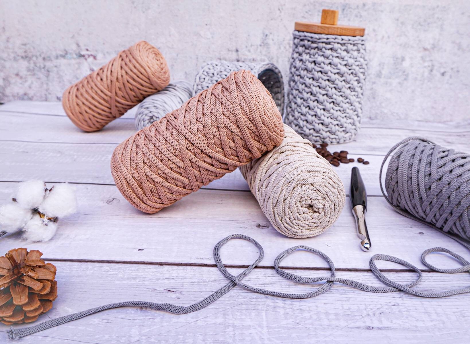 Crochet 5 mm cord macrame poly rope for crochet and knitting | Etsy