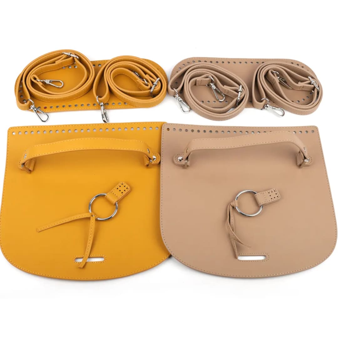 Oval Leather Base Crochet Purse Kit, Bag Crochet Base and Flap Cover ...