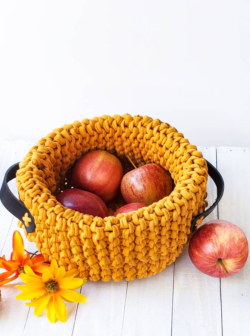Easy Knit Basket Pattern, Beginner Knitting Placemat Pattern for Fall ...