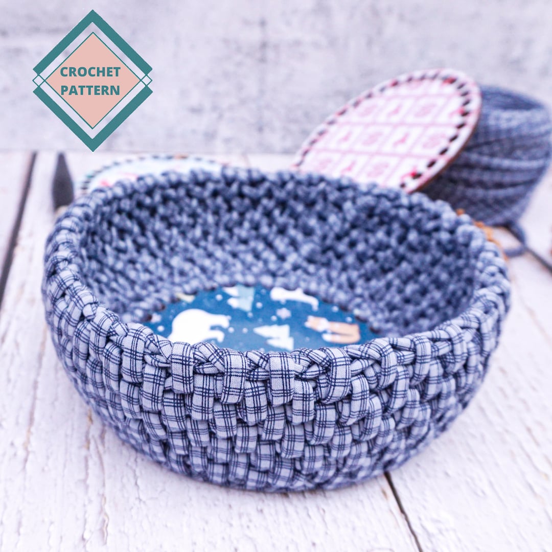 Crochet Basket Pattern in PDF With Crochet Instructions. Crochet Bowl ...