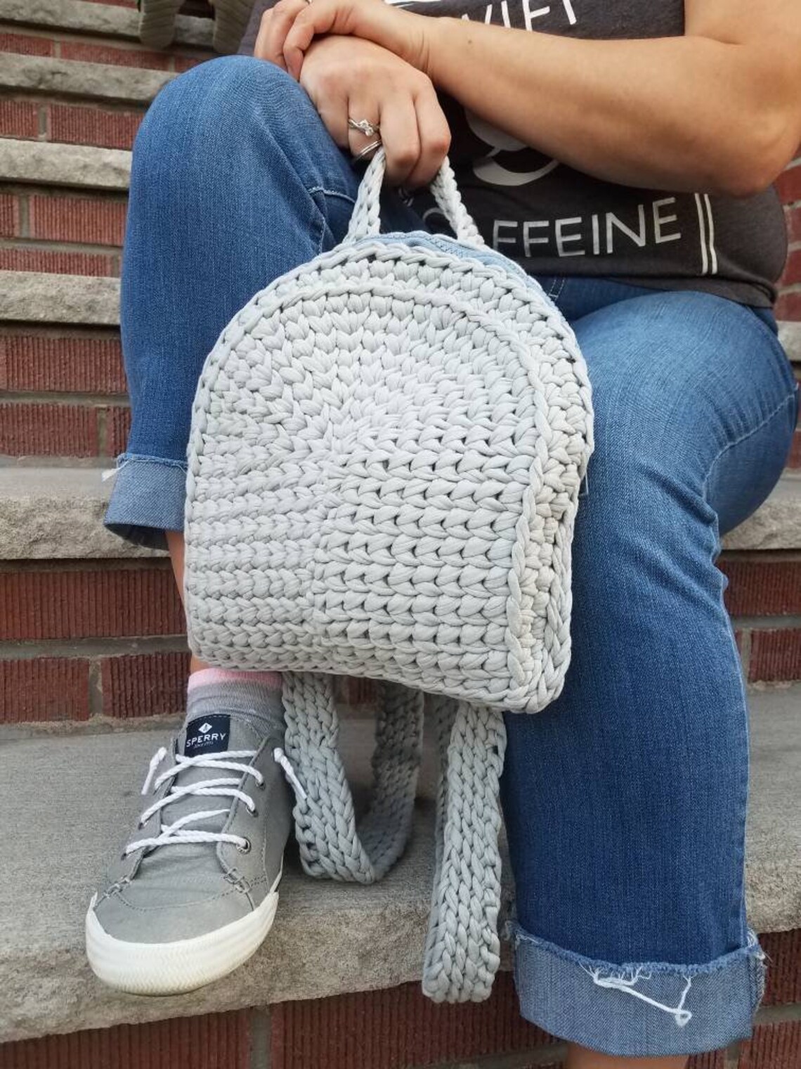Mini Backpack Crochet Pattern Tshirt Yarn Crochet Bag - Etsy