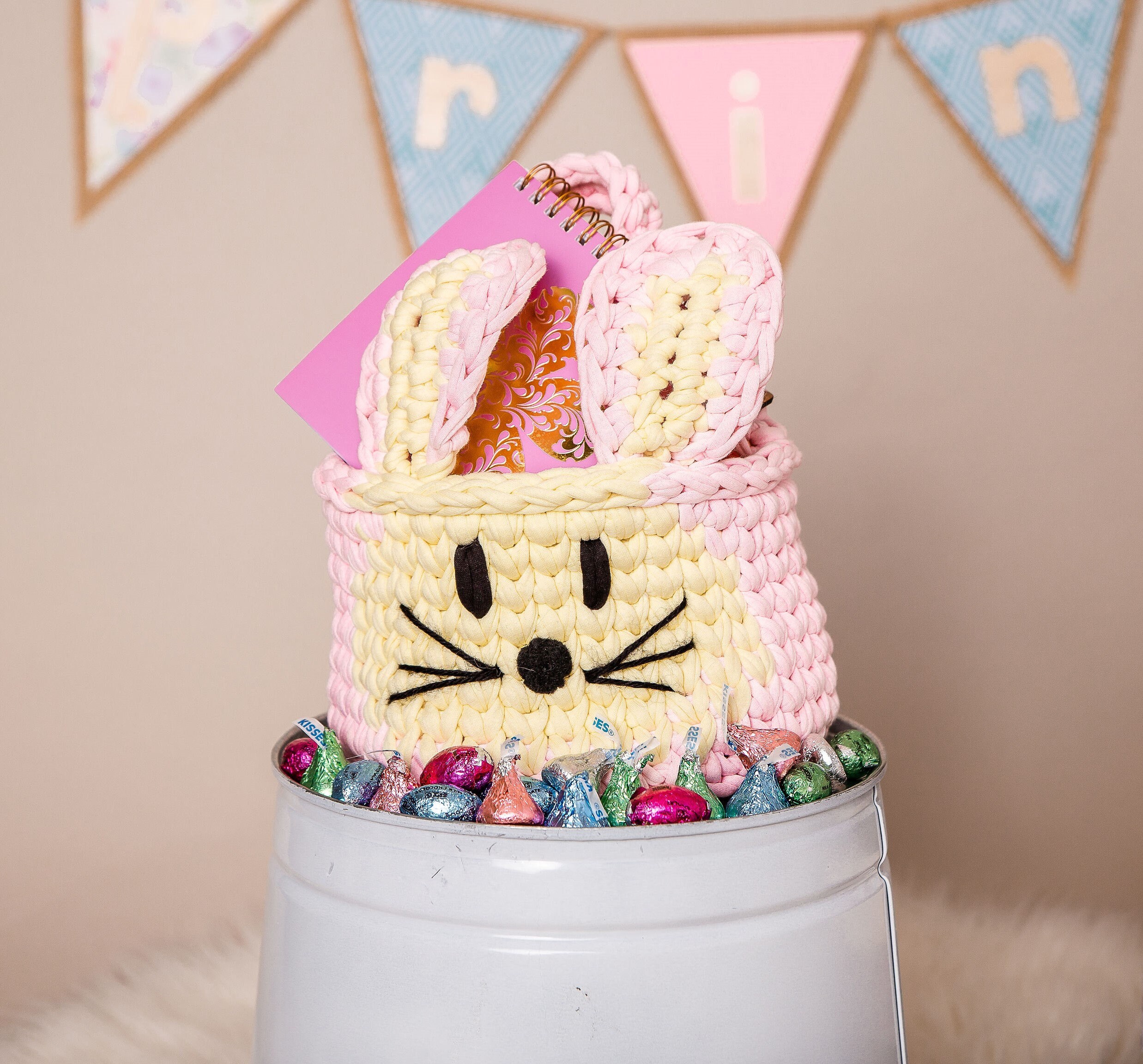 Crochet Easter Bunny Basket Pattern. Easter DIY Crochet Basket - Etsy