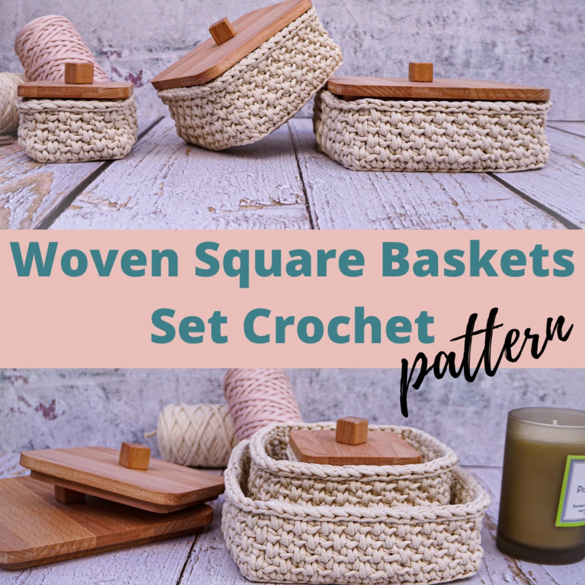Crochet Square Basket Pattern With Crochet Instructions for - Etsy