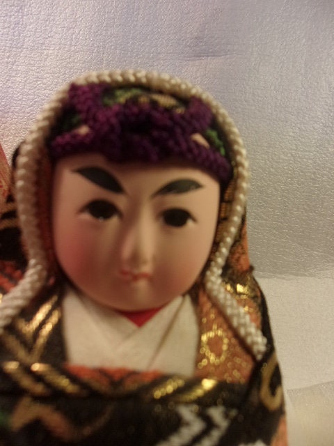 Vintage Lot of 4 - Japanese Roly-poly Wedding Dolls Hime Daruma Gofun ...