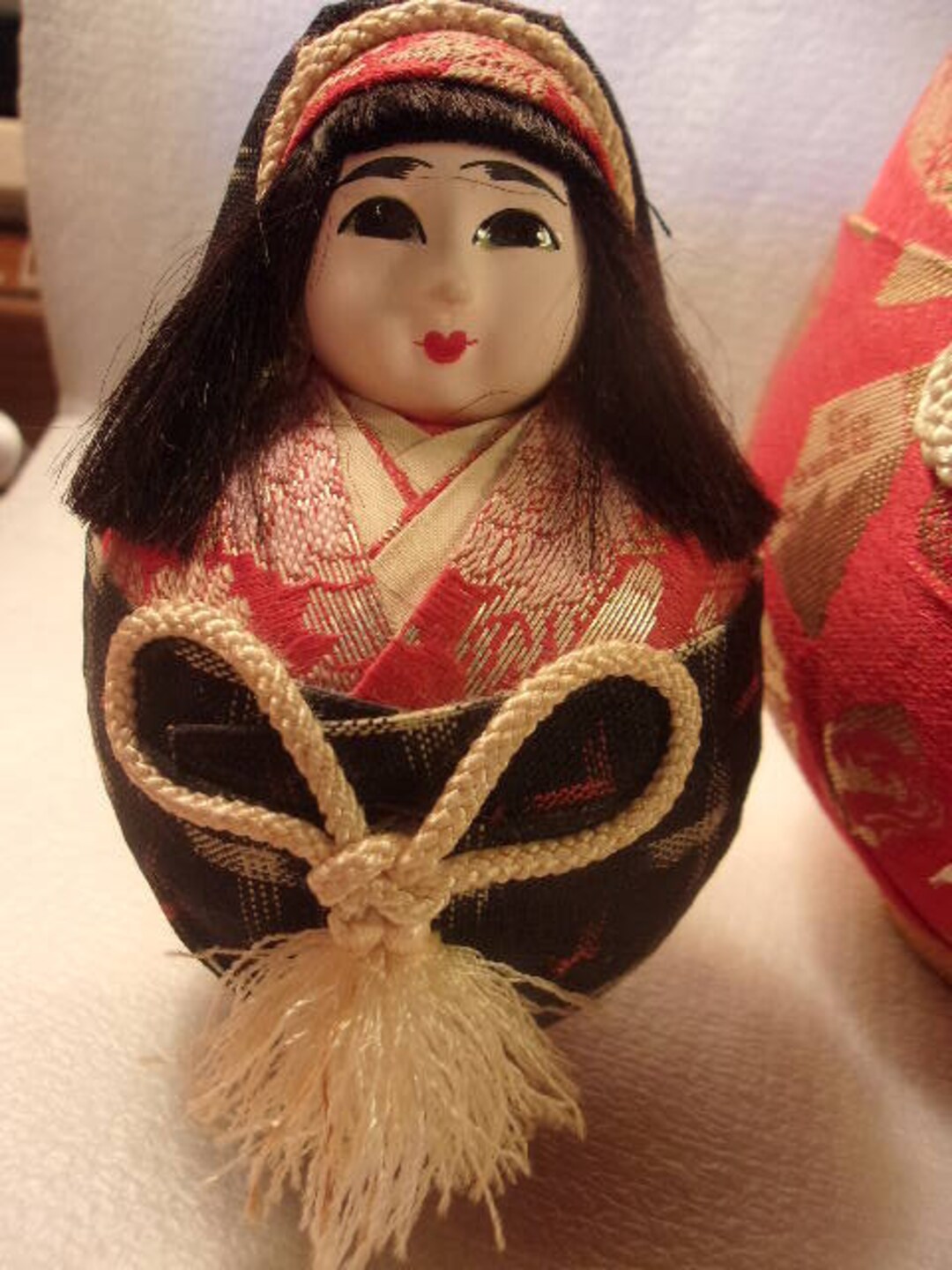 Vintage Lot of 4 Japanese Roly-poly Wedding Dolls Hime Daruma Gofun ...