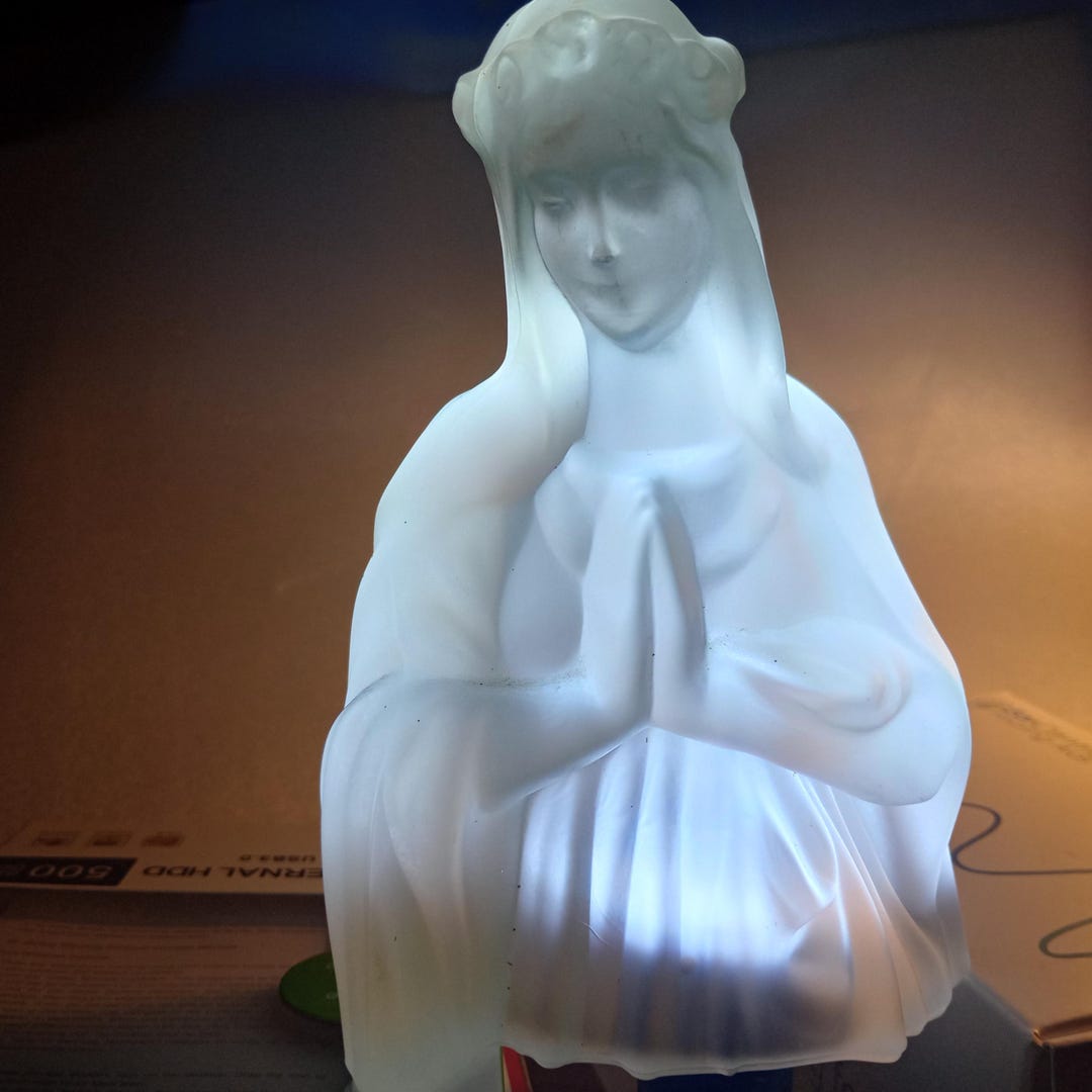 Virgin Mary - Madonna - Frosted Satin Glass Statue - 6 1/2 " Tall Lot ...