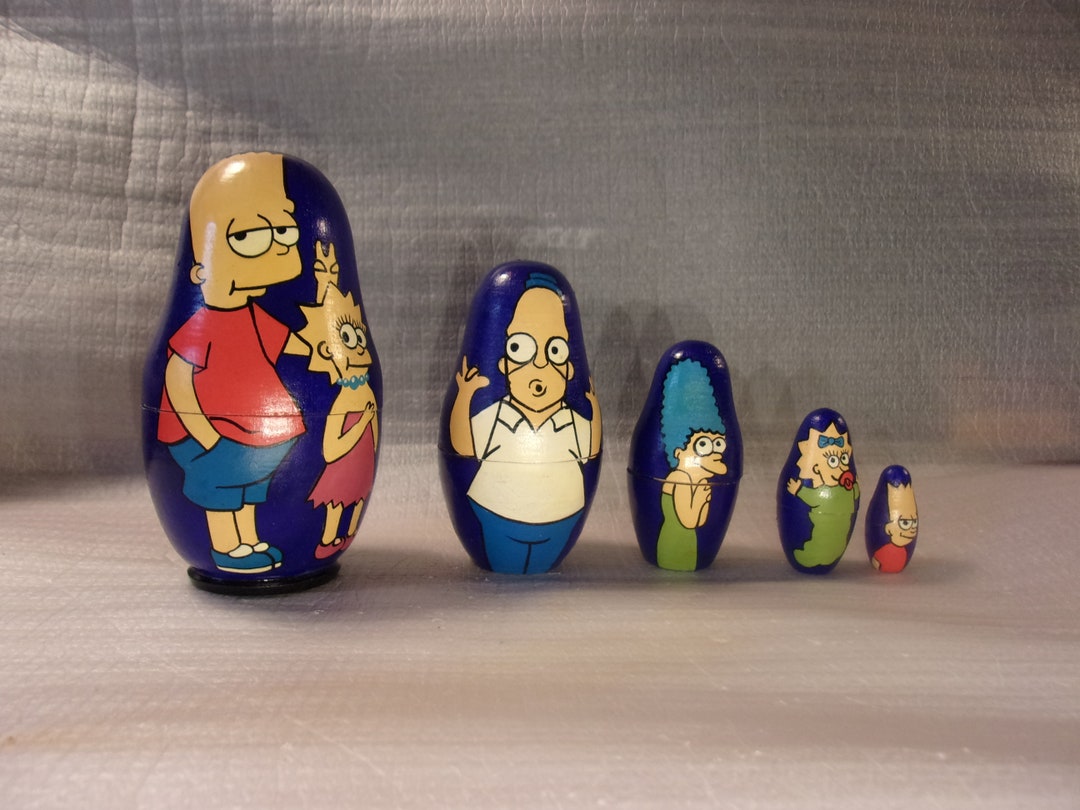 Russian Nesting Doll simpsons Russian Markings on Bottom 5 Pieces Lot ...