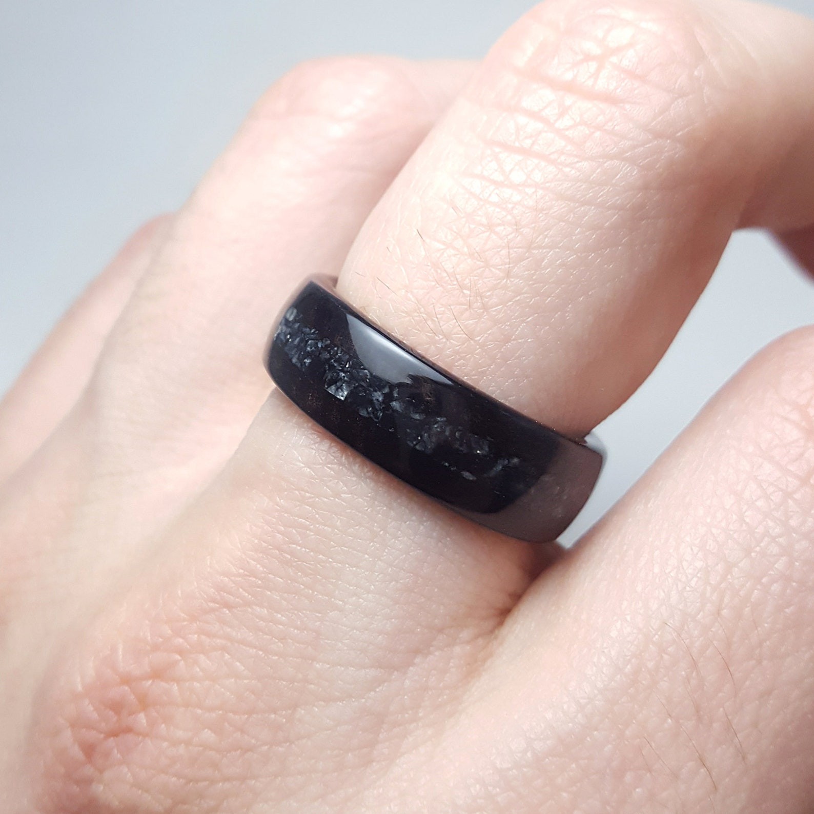 Ebony and Snowflake Obsidian Ring Black Obsidian Ring - Etsy