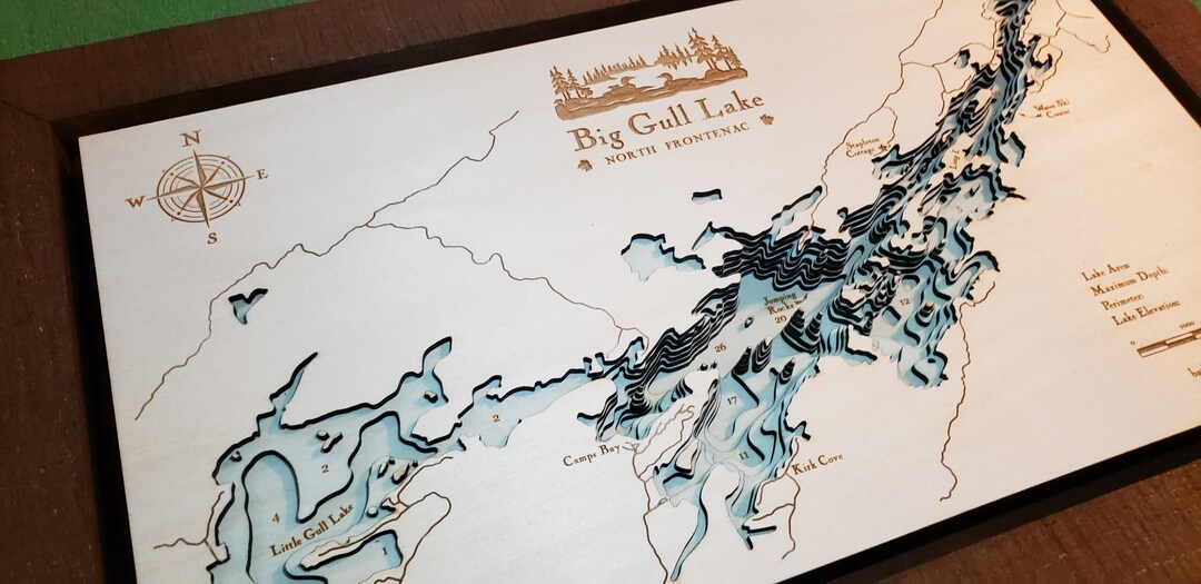 Custom 3D Lake or Ocean Maps 15" X 20" - Etsy