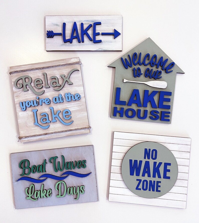 DIY Lake House Themed Tiered Tray Decor Kit Bundle - Multiple Paint ...