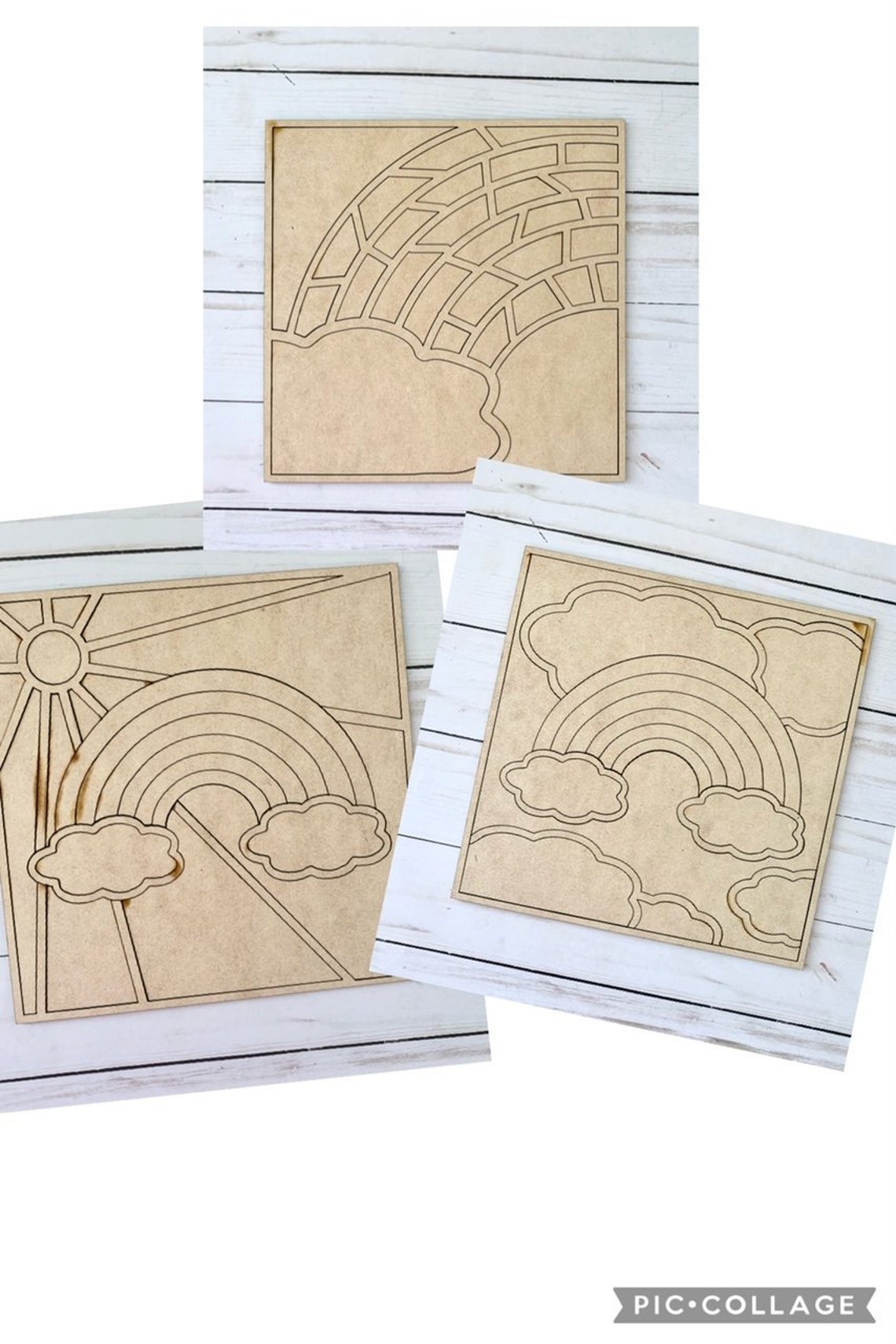 DIY Rainbow Puzzle Complete Paint Kit Three 9 Options - Etsy