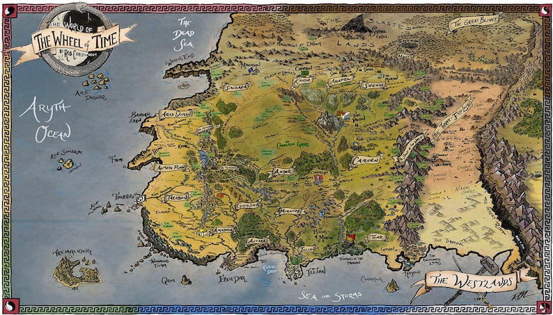 Fully Illustrated, Detailed Map of the Westlands, Inspired by the Wheel ...