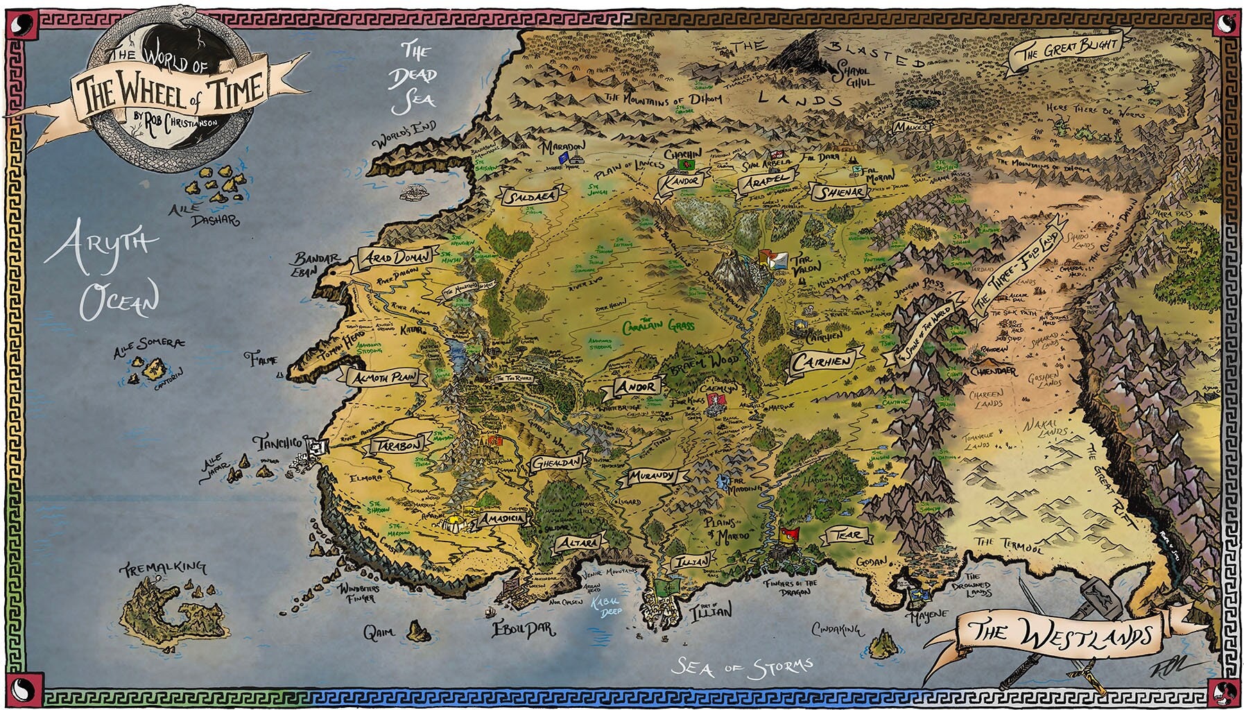 Fully Illustrated Detailed Map Of The Westlands Inspired By The Wheel