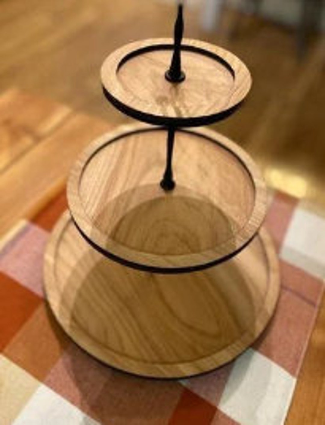 Circle Shaped Real Wood Tiered Tray Customized Wood and Hardware ...