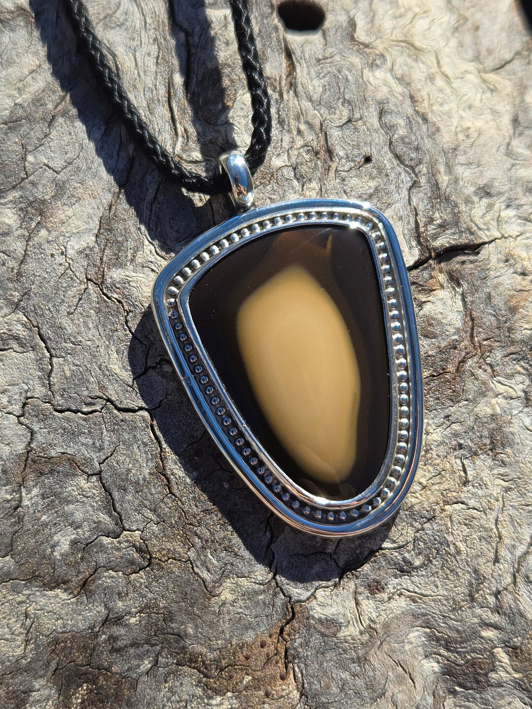 Bat Cave Jasper // Silversmithed Pendant // Old Stock Oregon Rim Jasper ...