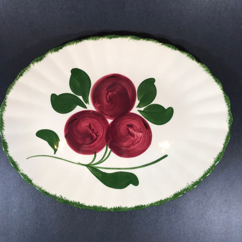 Blue Ridge Southern Potteries Oval Serving Platter Apple Trio Pattern ...