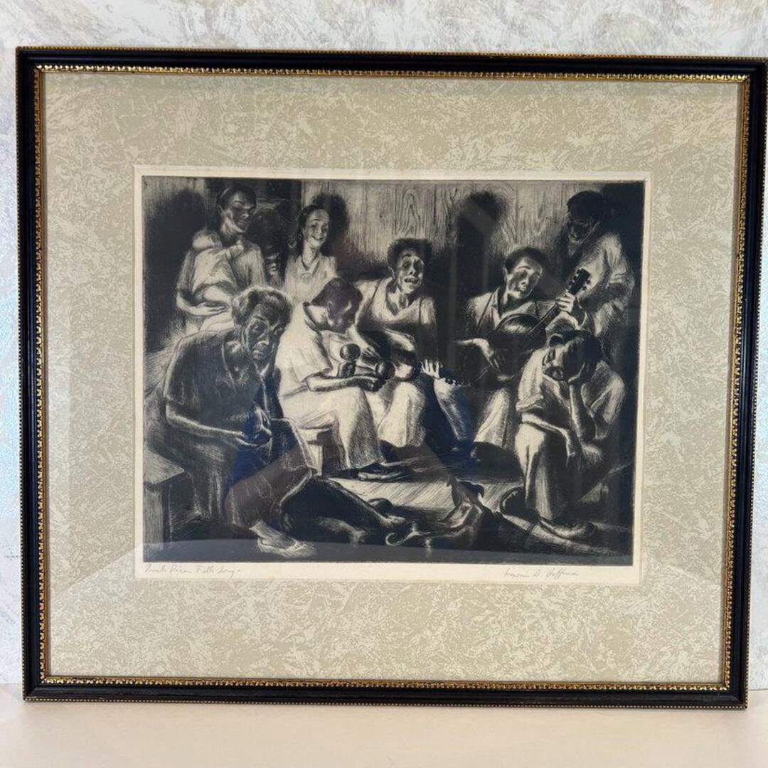 Irwin D Hoffman Puerto Rican Folk Song Framed Art Signed Original ...