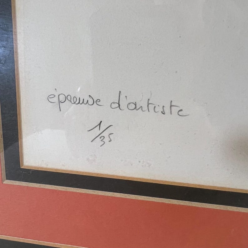 1970s Hoi Lebadang Lithograph Framed Signed Artist Proof Numbered ...