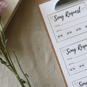 DIGITAL Printable Song Request Forms Tags for Wedding Reception Pick a ...