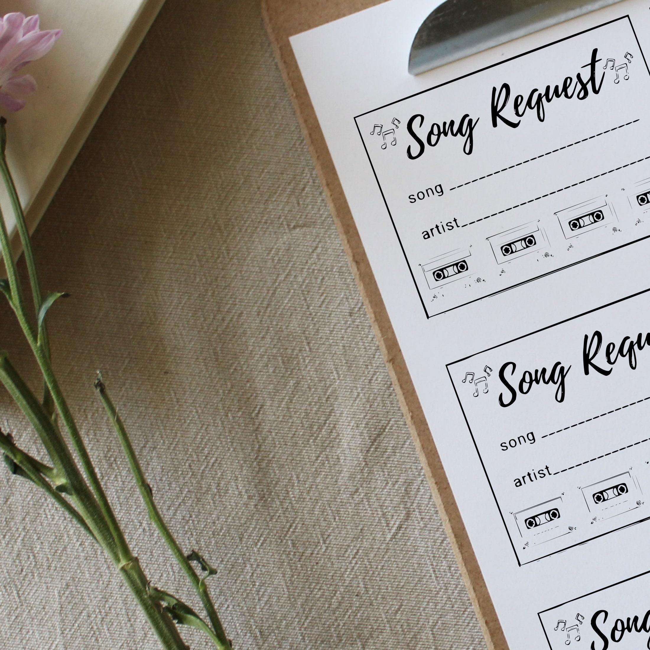 DIGITAL Printable Song Request Forms Tags for Wedding Reception Pick a ...