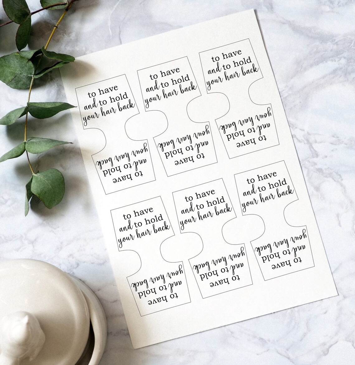 DIGITAL to Have and to Hold Your Hair Back Download Card for - Etsy