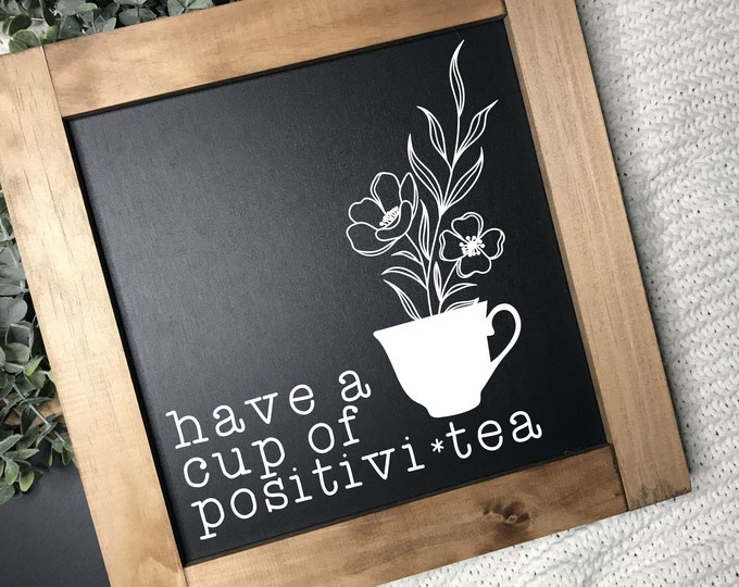 Tea Bar Kitchen 6x6 Farmhouse Signs for Tiered Trays. Tiered Tray Decor ...