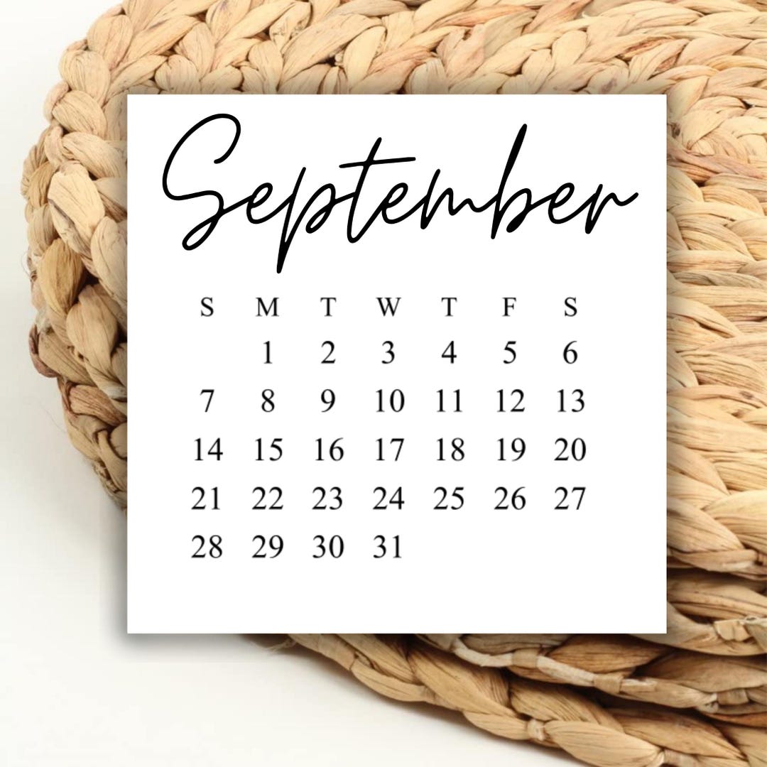 DIGITAL 2025 September Square Calendar Printable Digital Download for ...