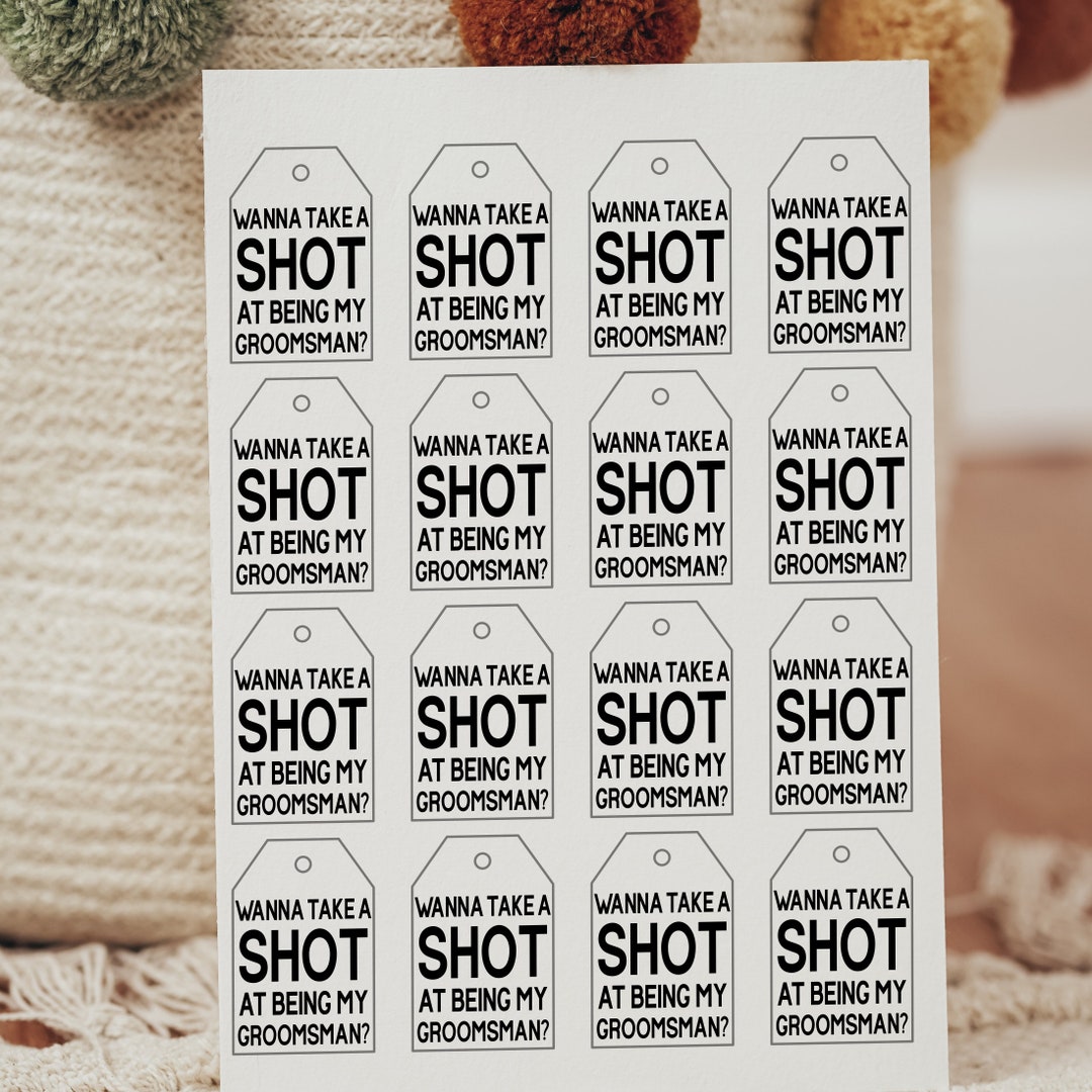 DIGITAL Take a Shot at Being My Groomsmen Best Man File Included for ...