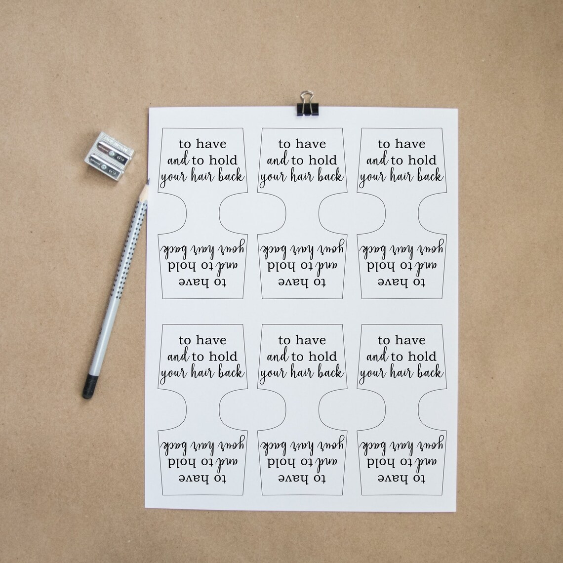 DIGITAL to Have and to Hold Your Hair Back Download Card for - Etsy