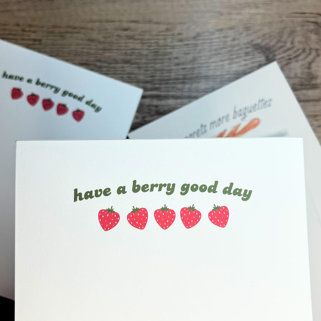 Berry Good Day Notepad | Strawberries Cute Garden Stationery | Notepad ...