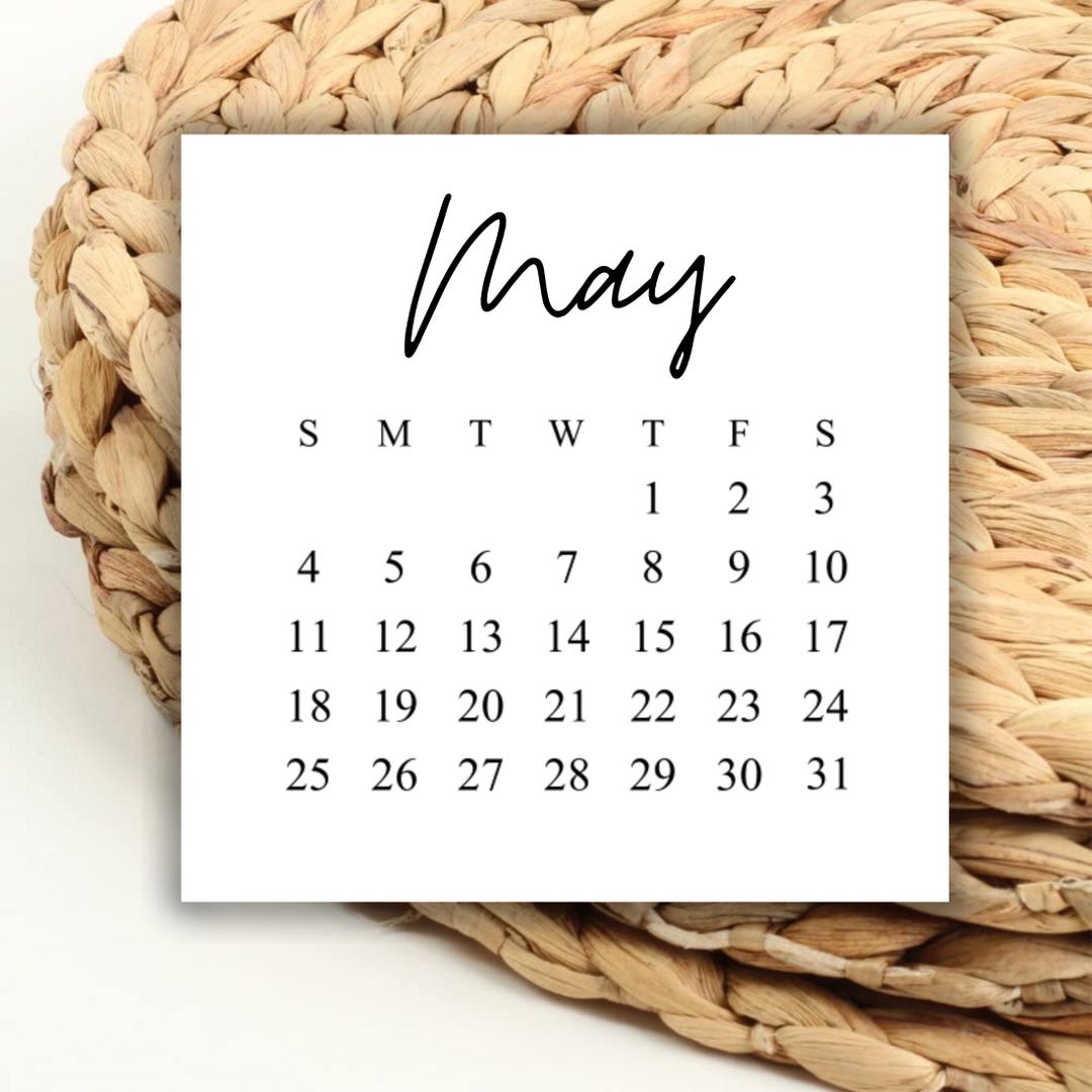 DIGITAL 2025 May Square Calendar Printable Digital Download for Wedding ...